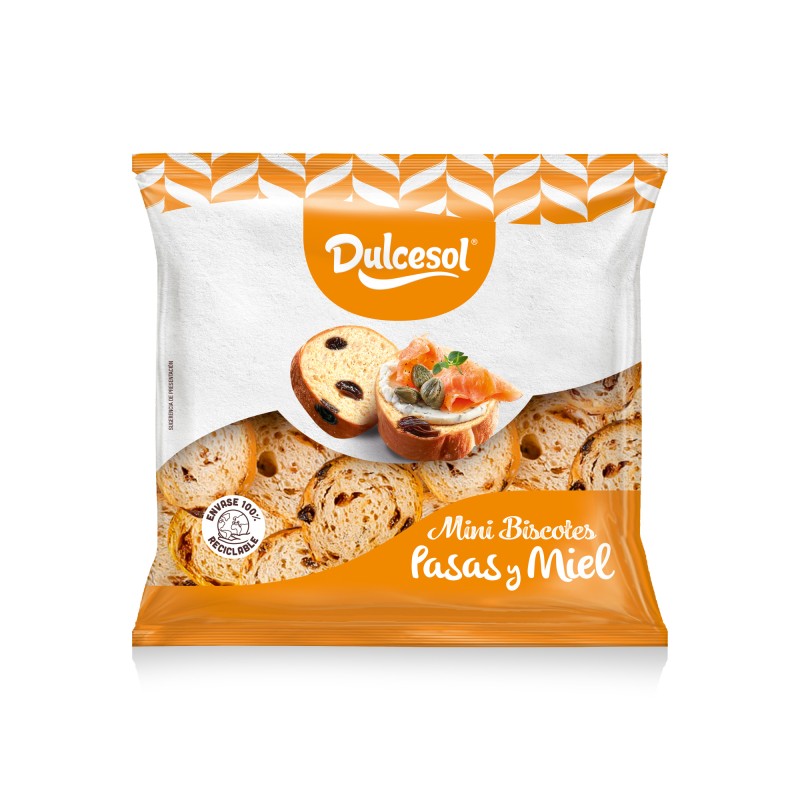 MINI TOSTAS GOURMET PASAS Y MIEL